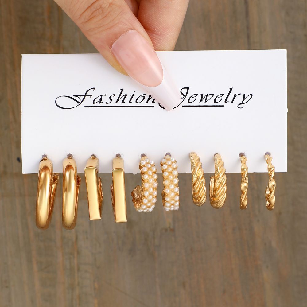 14K Gold Hoop Earrings for Women Retro Pearl Butterfly Hypoallergenic ...