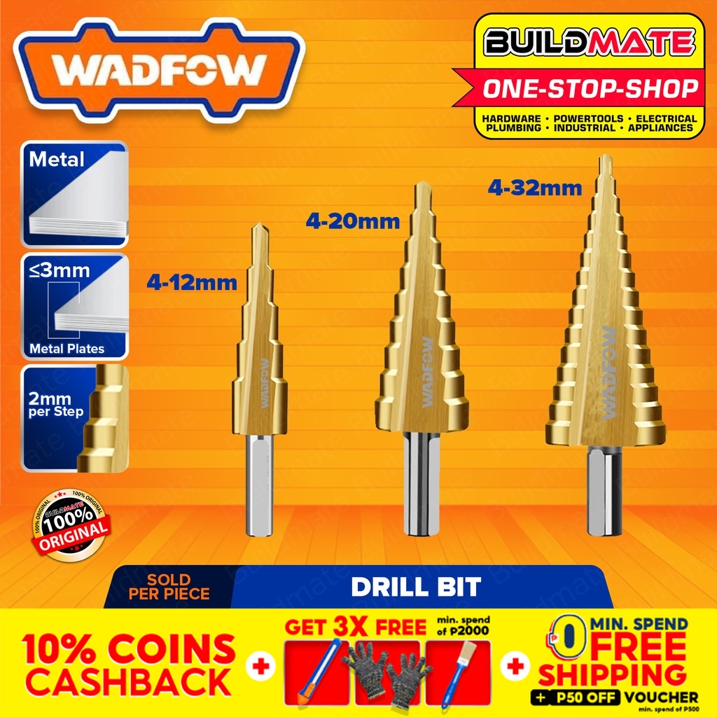 BUILDMATE Wadfow Step Drill Bit 4-12mm | 4-20mm | 4-32mm Shank Step ...
