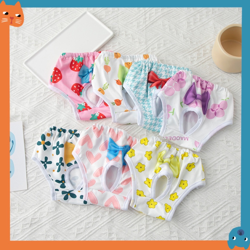 Cute Flowered Graphic Pet Physiological Pants Colorful Dog Pants For ...