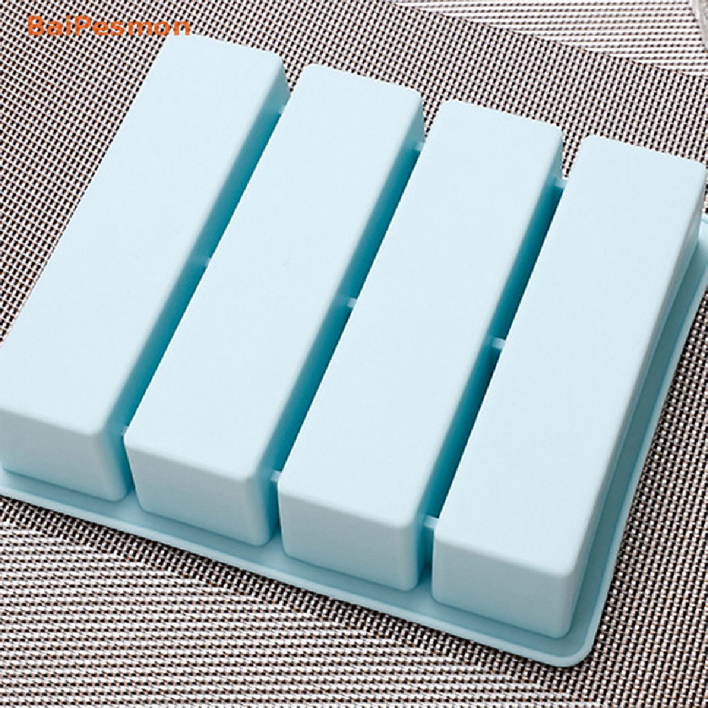 [BaiPesmon] 1Pc 4 Grid Long Strip Silicone Ice Cubes Square Tray Mold ...
