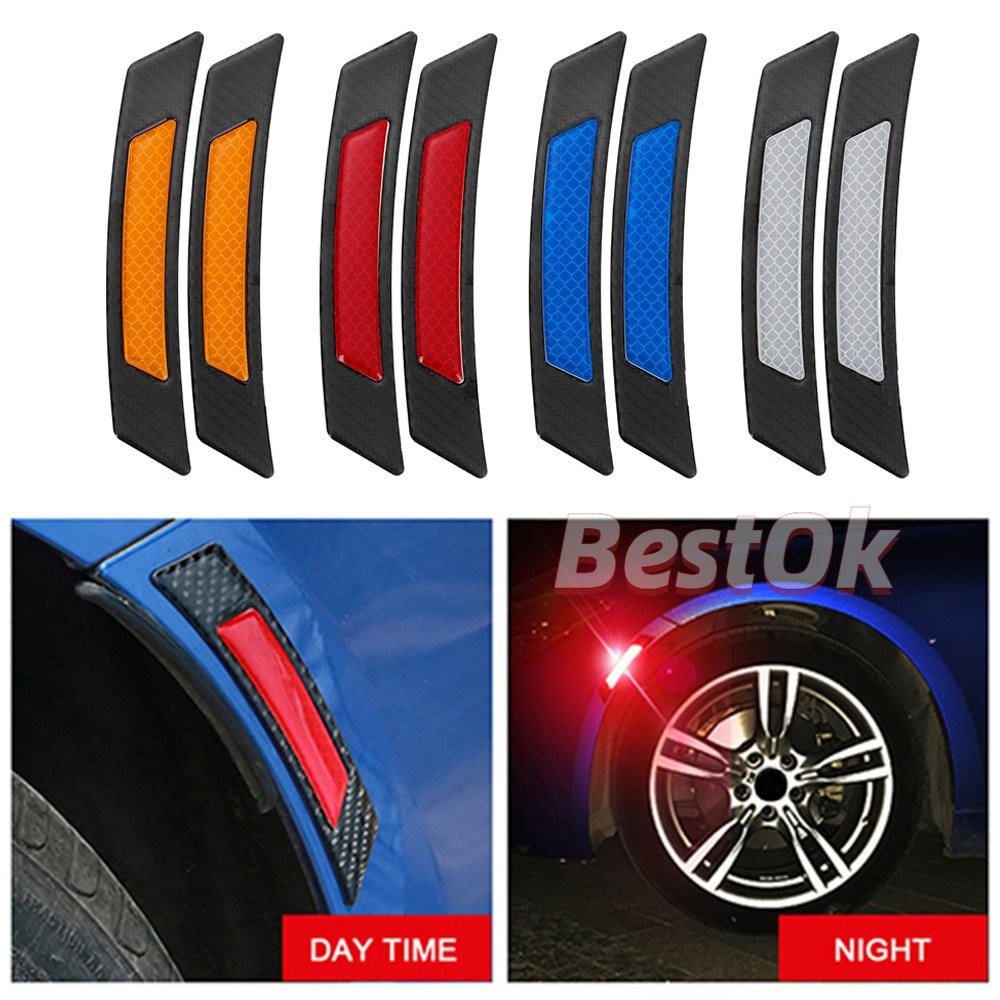 Wheel Eyebrow Car Reflective Stickers Carbon Fiber Protection Decal ...