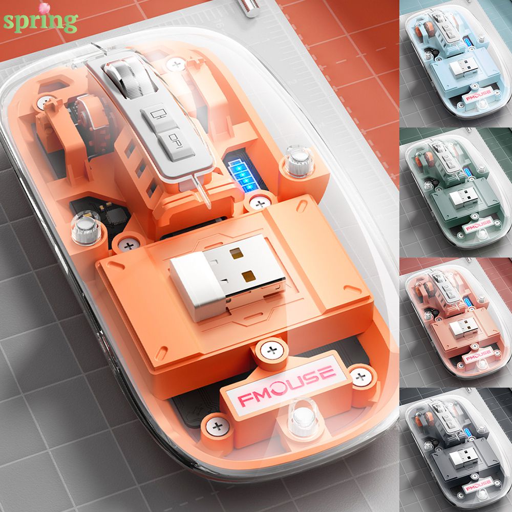 M133/M233 Transparent Gaming Mouse 2400DPI Rechargeable Power Display ...
