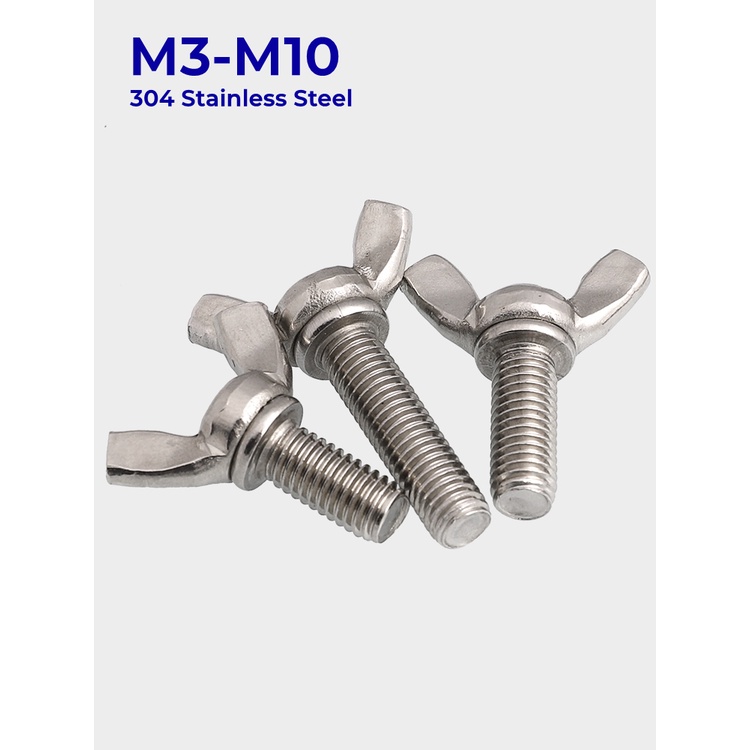 M3 M4 M5 M6 M8 M10 304 Stainless Steel Butterfly Bolt Wing Bolt Thumb ...