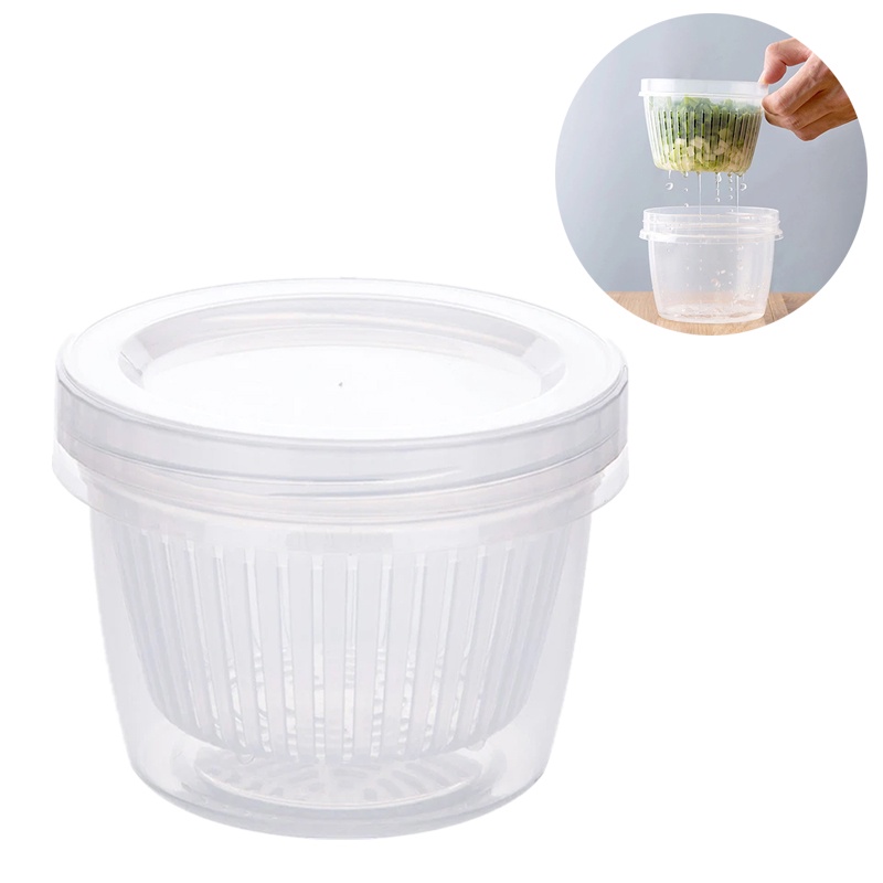Kitchen Round Drain Sealed Box/Fresh-Keeping Double Layer Drain Box ...