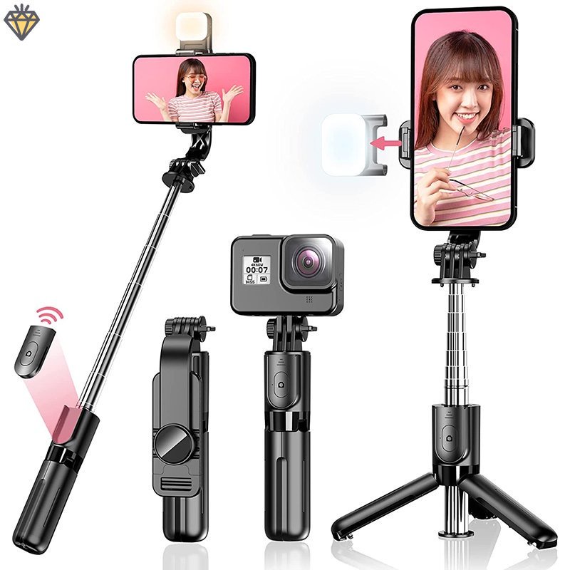 Selfie Stick Small Tripod With Light Selfie Stick Support iPhone ...