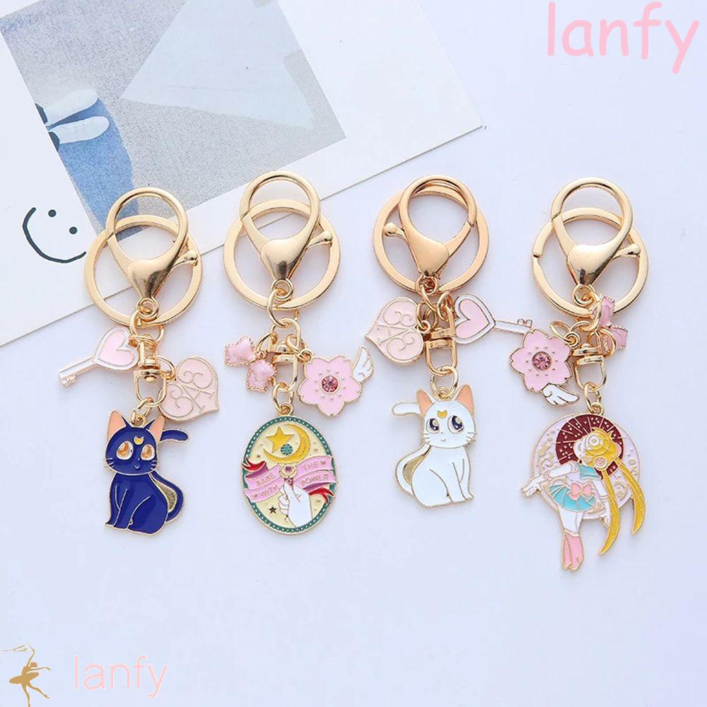LANFY Anime Keychain Accessories Anime Character Key Ring Cartoon Metal ...