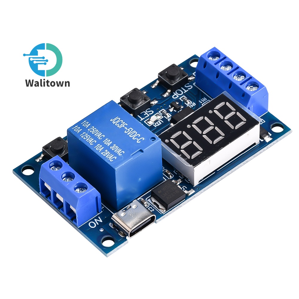 Time Delay Relay DC 6-30V Delay Controller Board Trigger Delay Switching Relay Module with LCD ...