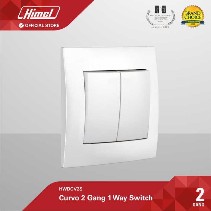 Himel Curvo 2 Gang 1 Way Switch | Shopee Philippines