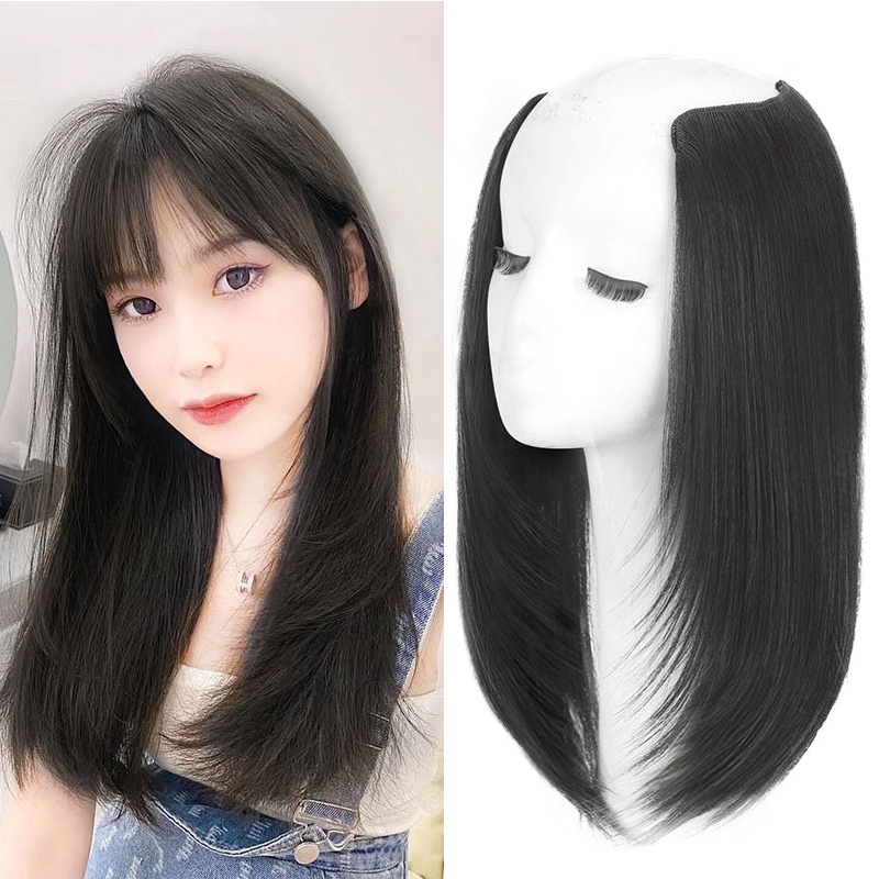 40cm U-style Korean Hairpiece Synthetic Short Straight Hair Extension ...