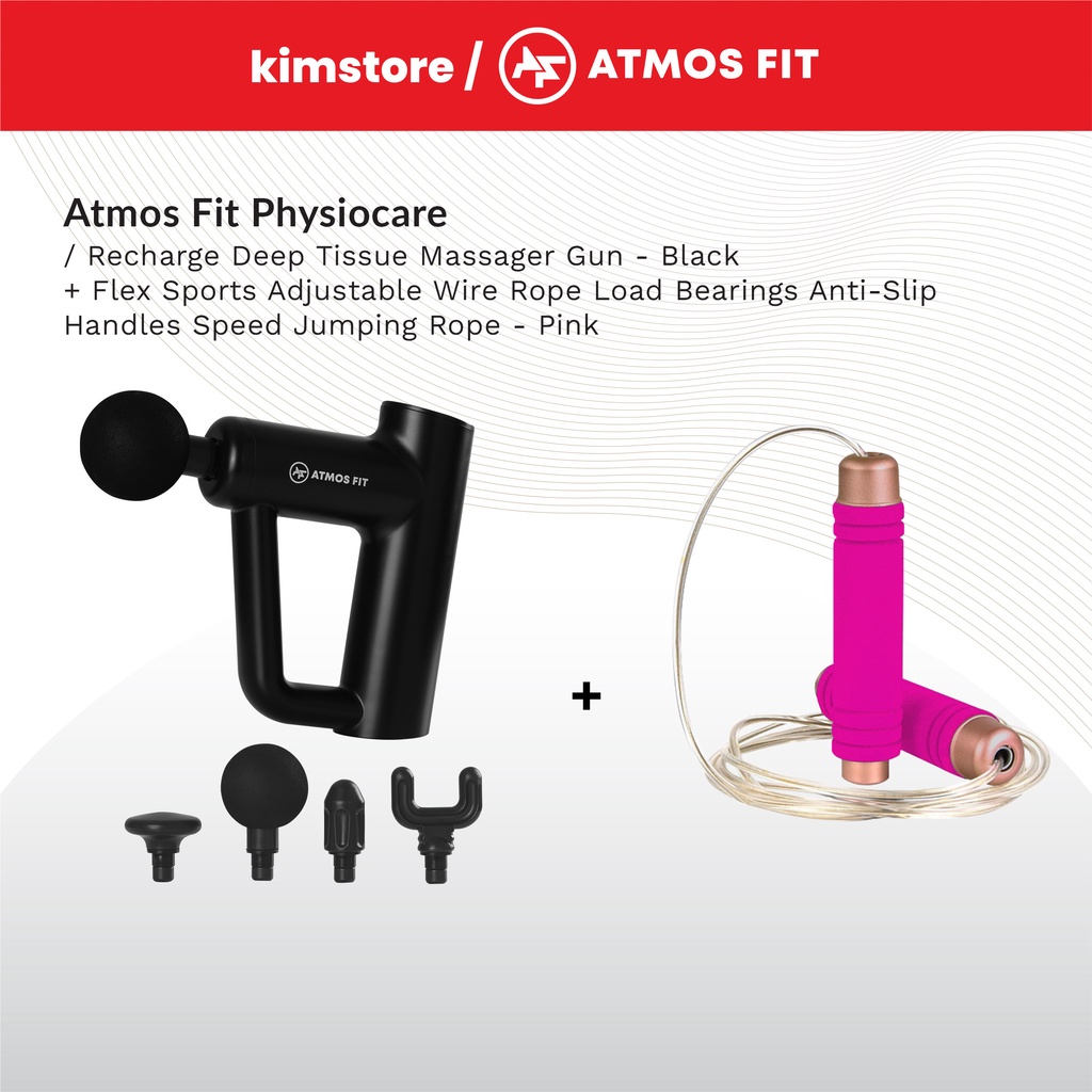 Atmos Fit And Flex Sports Bundle: Physiocare Recharge Massager Gun ...
