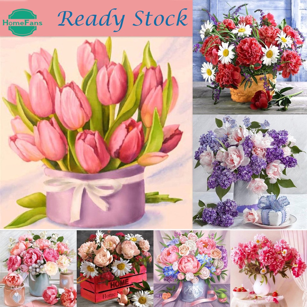 【HF】Flowers 5D DIY Diamond Painting Tulips And Roses Suitable For ...