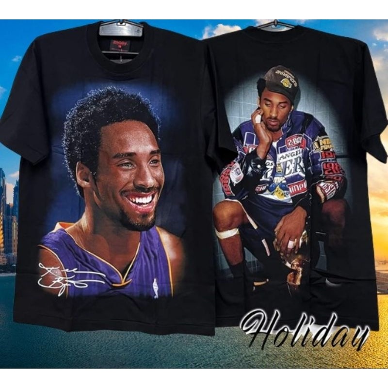 Kobe Bryant Smiling Face Los Angeles Lakers Men's T-Shirt Cotton Plus ...
