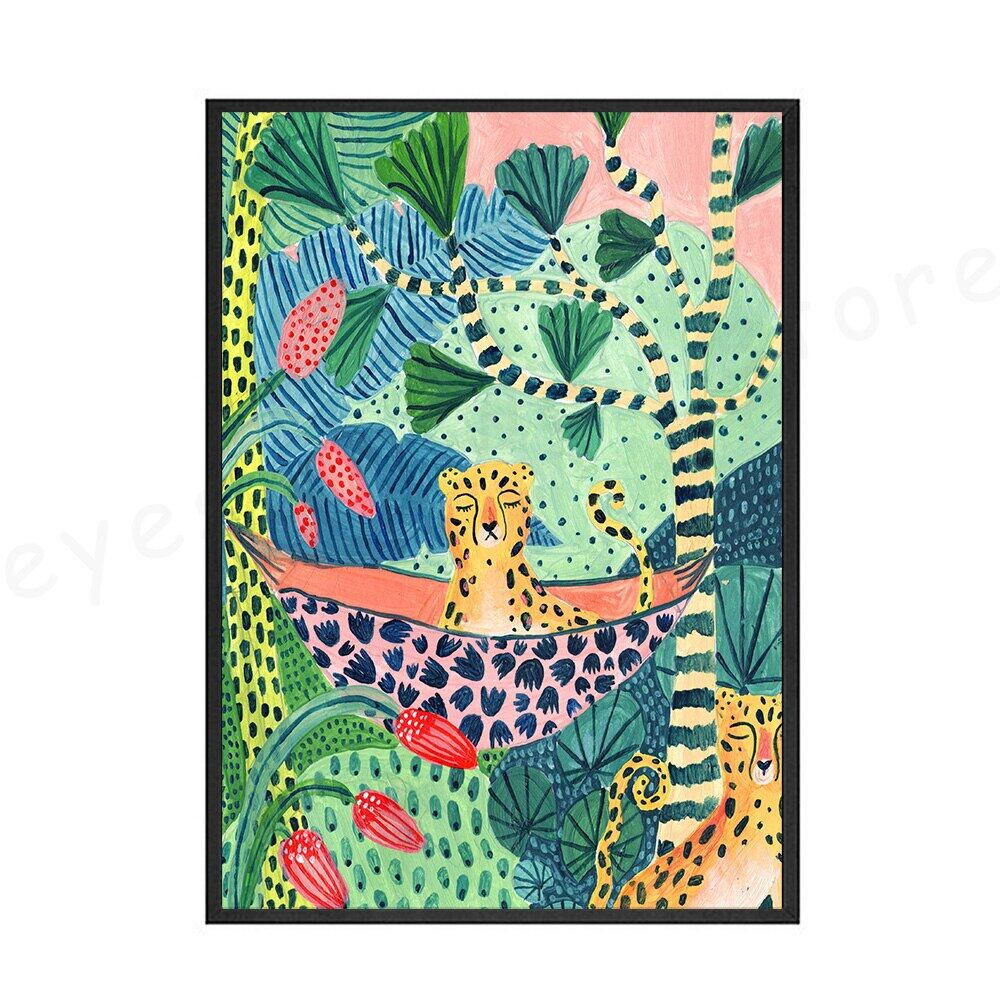 Lemom Fruit Canvas Painting Green Leave Plant Wall Posters Tiger On ...