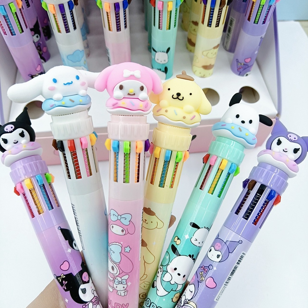 Cute Koromi Multicolor Ballpoint Pen 0.5mm, 10-in-1 Colored Retractable ...