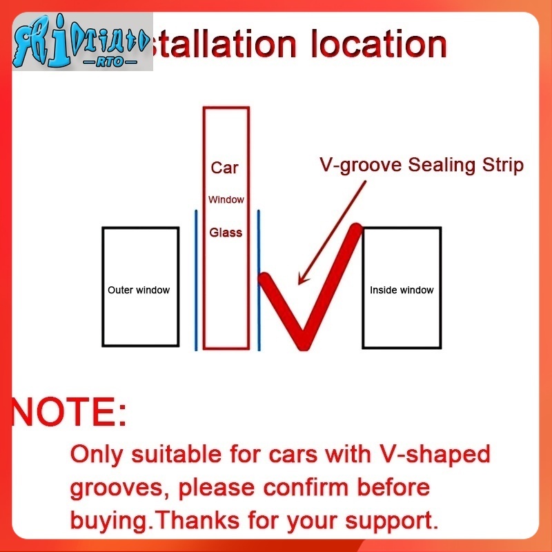 RTO Car Window Seal Strip V Shape Car Side Window Sealing Strip Auto ...