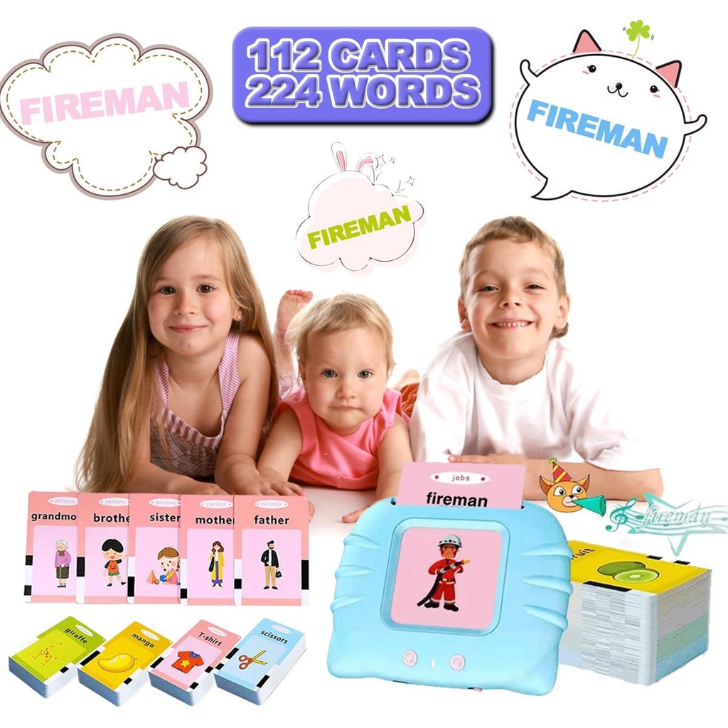 Baby Flash Card Educational Card Reading Learning English Machine Books ...