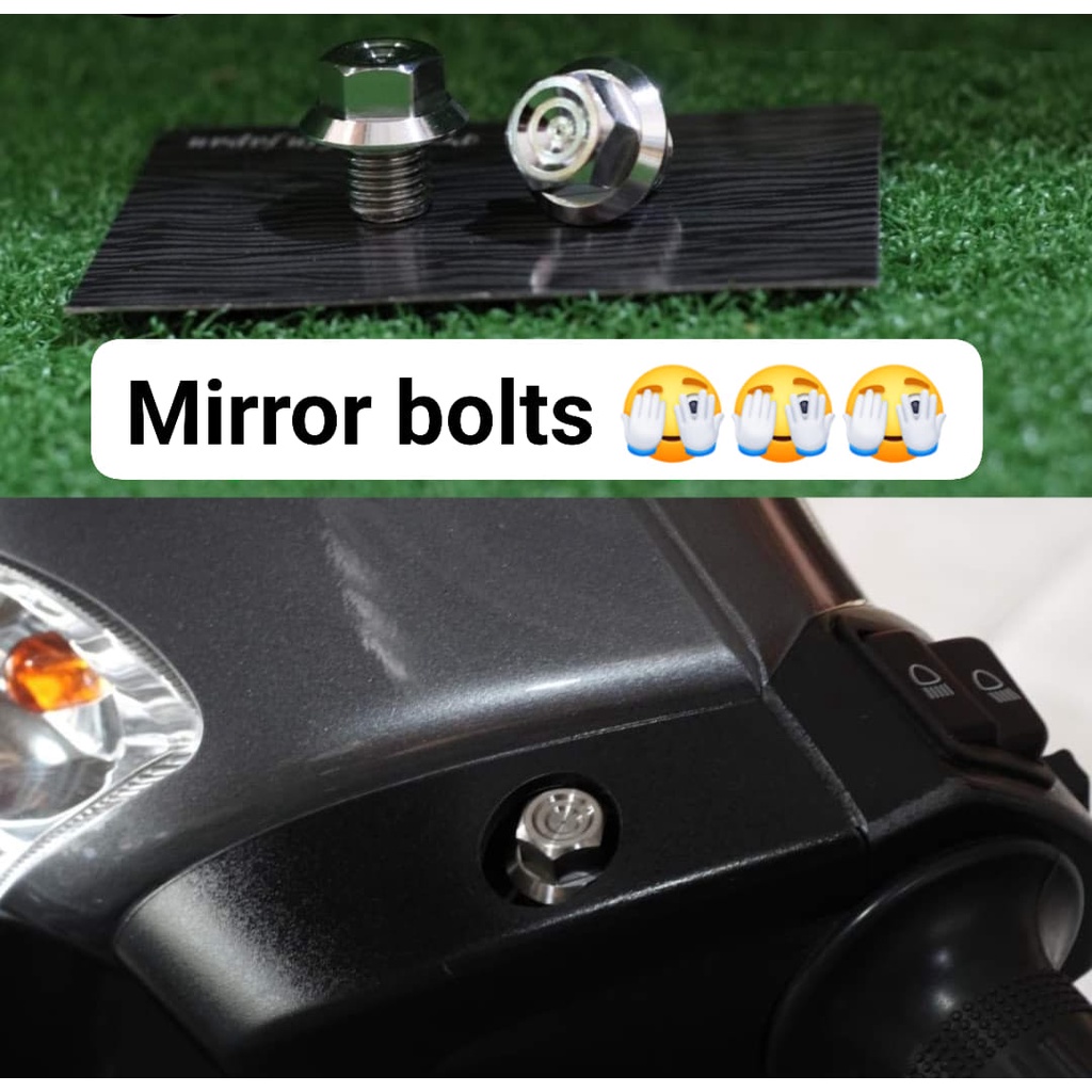 ️ HANDMADE MIRROR BOLTS FOR YAMAHA AND HONDA - THAILAND MADE | Shopee ...
