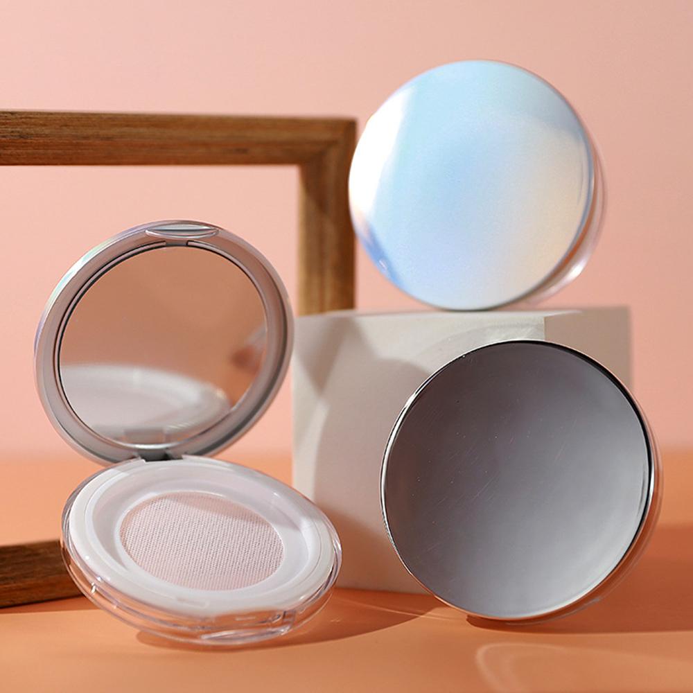 Plastic Loose Powder Compact Container With Mirror And Elasticated Net ...