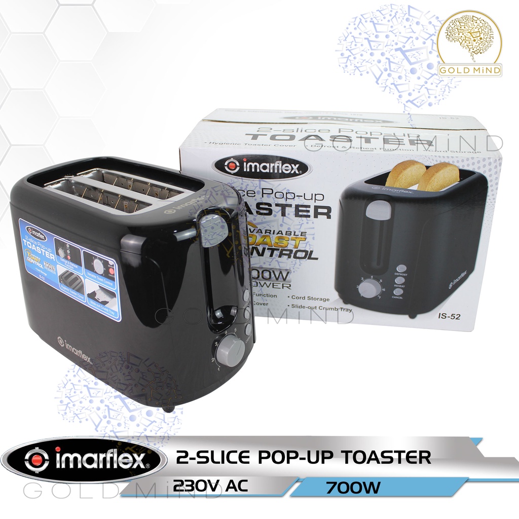 Imarflex Bread Toaster 2 Slice Pop-up Toaster with Hygienec Toaster ...