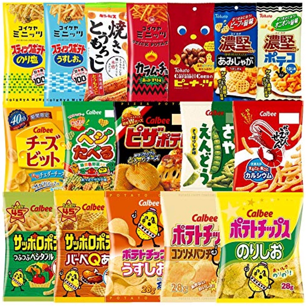 [From Japan]Koikeya Calbee Snacks 17 types set Potato chips Slim bag ...