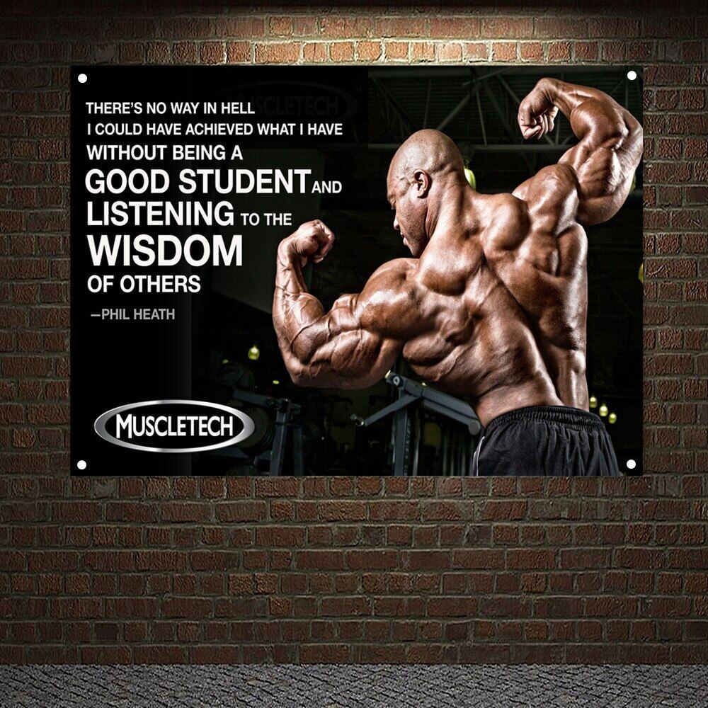 Stadium Gym Decoration Muscle Macho Poster Wallpaper Men Fitness Banner ...