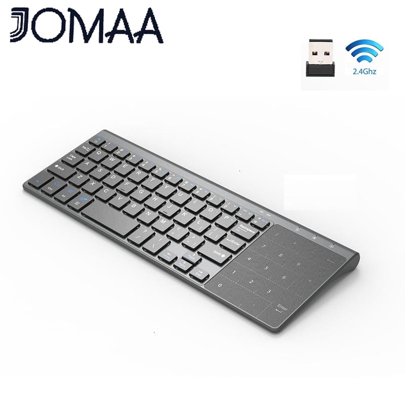 JOMAA 2.4G Wireless Keyboard with Number Touchpad Mouse Thin Numeric Keypad for Android Windows ...