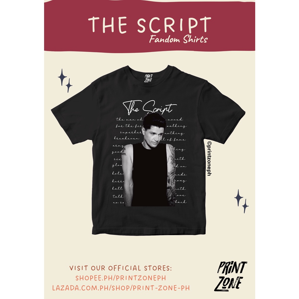THE SCRIPT SHIRTS - ALBUM HIT SONGS VINTAGE CHROMA.- PRINT ZONE PH ...