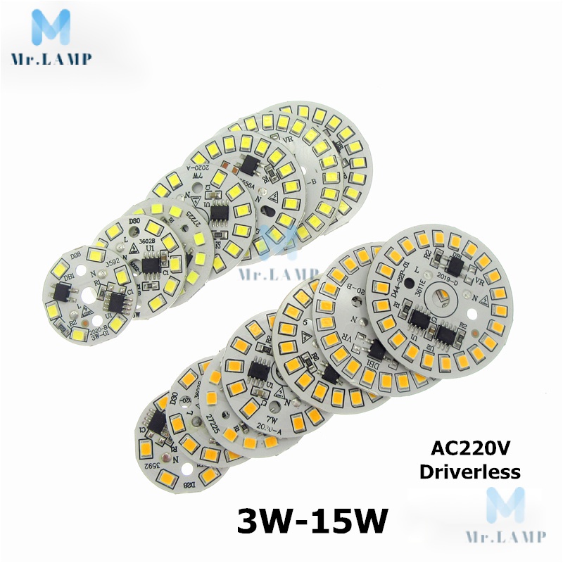 [5PCS]3W 5W 7W 9W 12W 15W AC 220v LED PCB With Integrated IC Driver ...