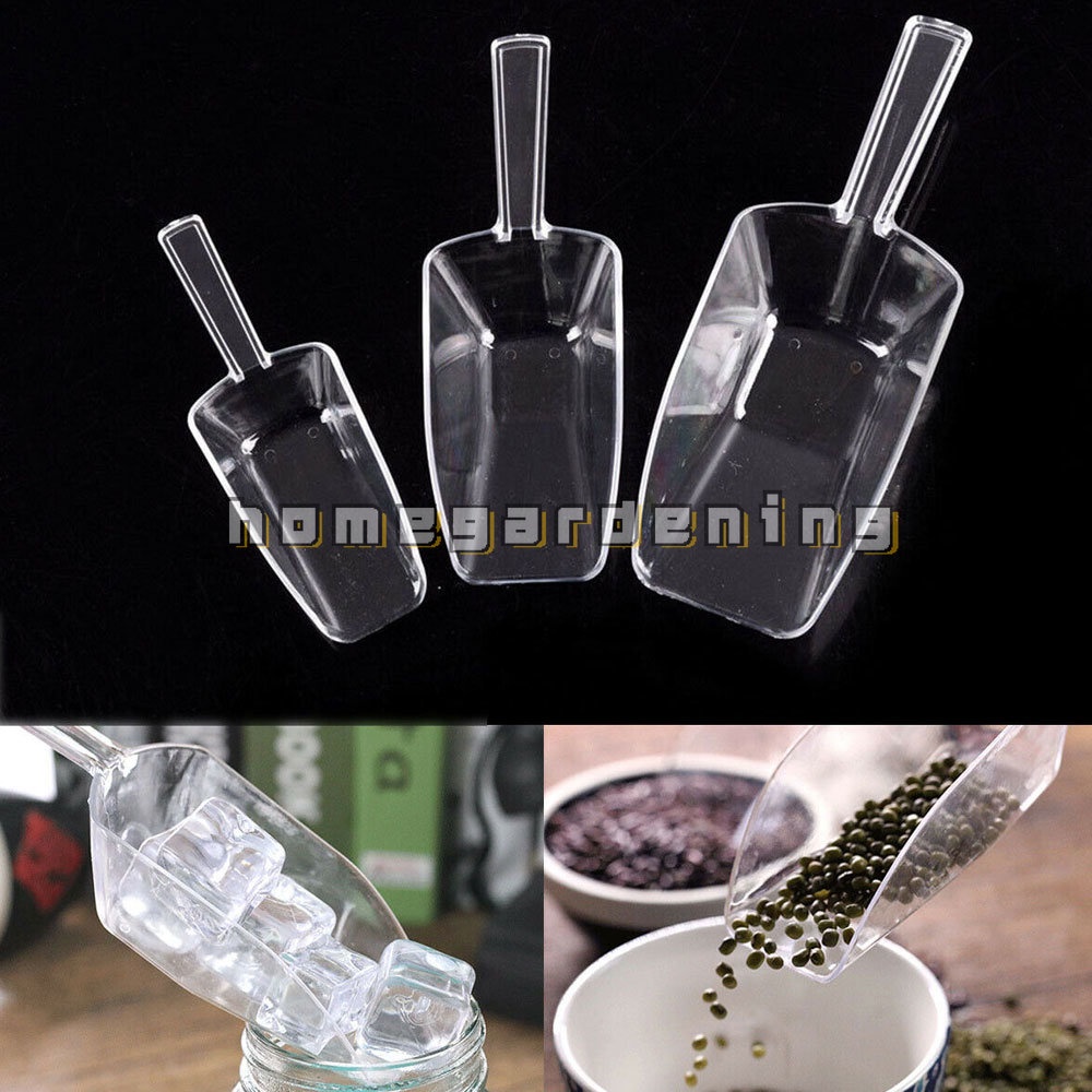 3 PCS Plastic Clear Ice Scraper Sugar Food Buffet Candy Bar Scoops ...