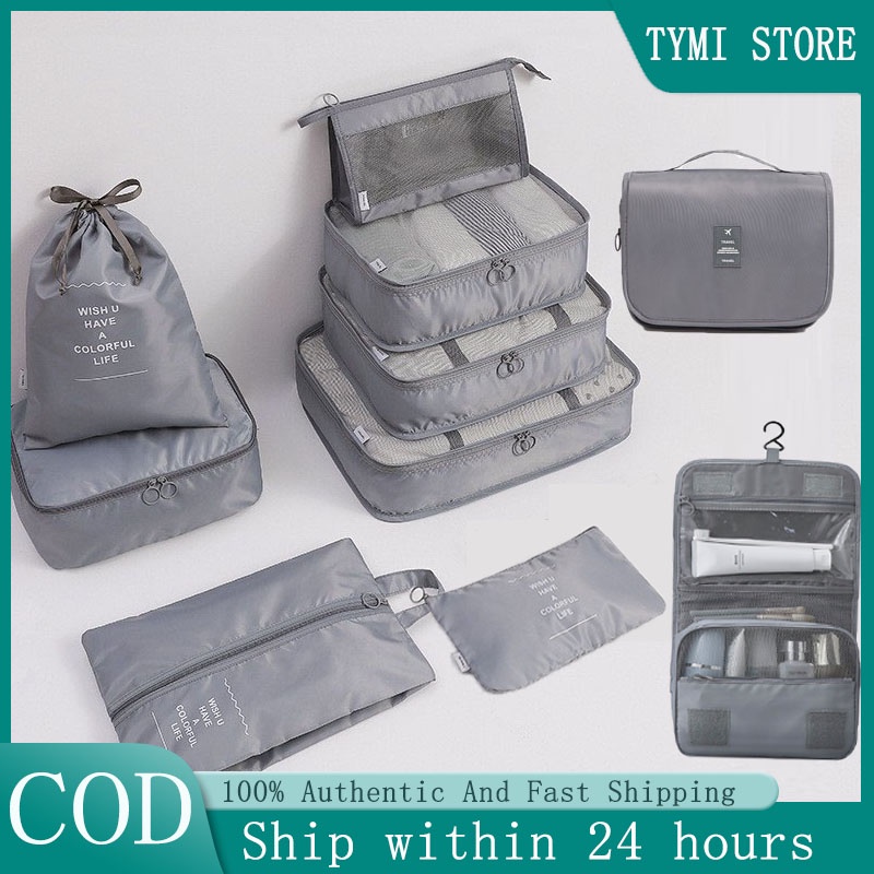 9 In 1 Travel Organizer Set Thickened Zip Lock Travel Pouch Clothes ...