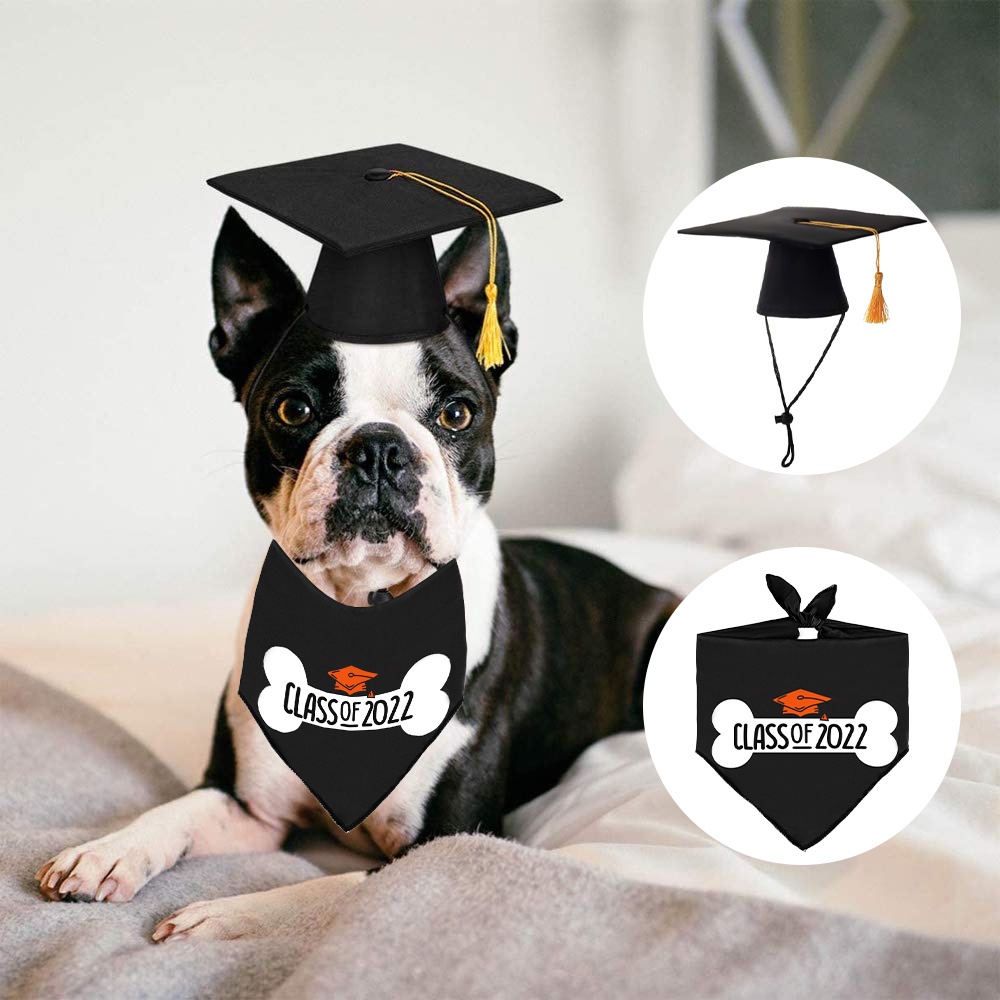Pet Graduation Caps with Yellow Tassel Dog Cat Holiday Costume ...