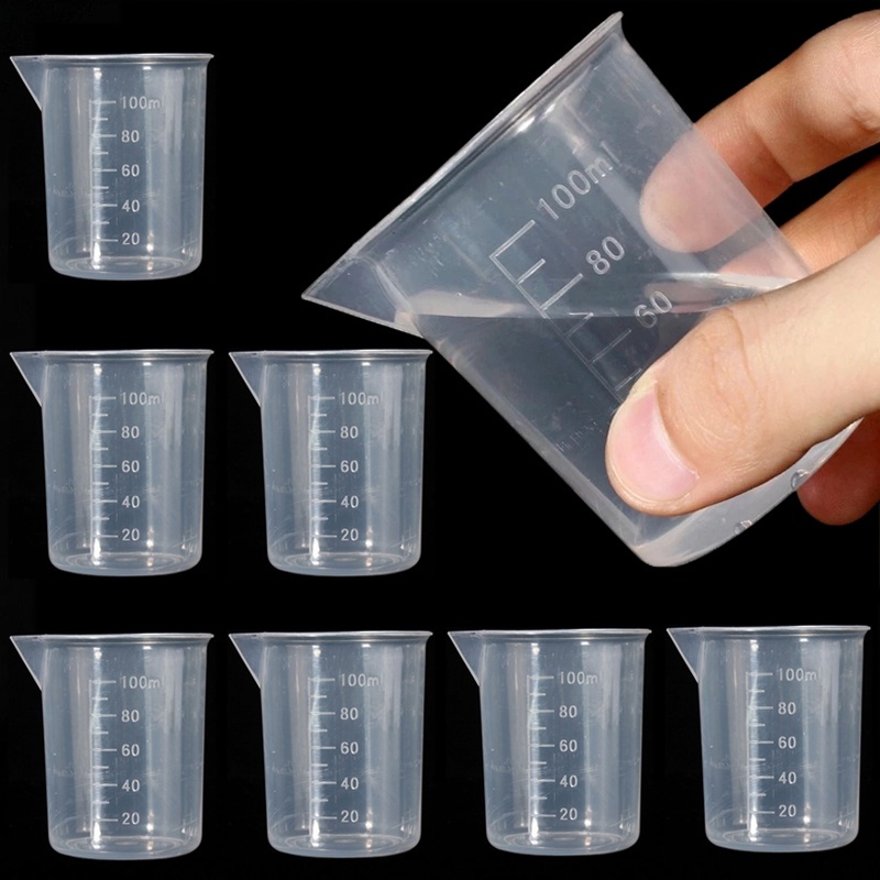 100ml Plastic Volume Capacity Cup / Transparent Graduated Surface ...