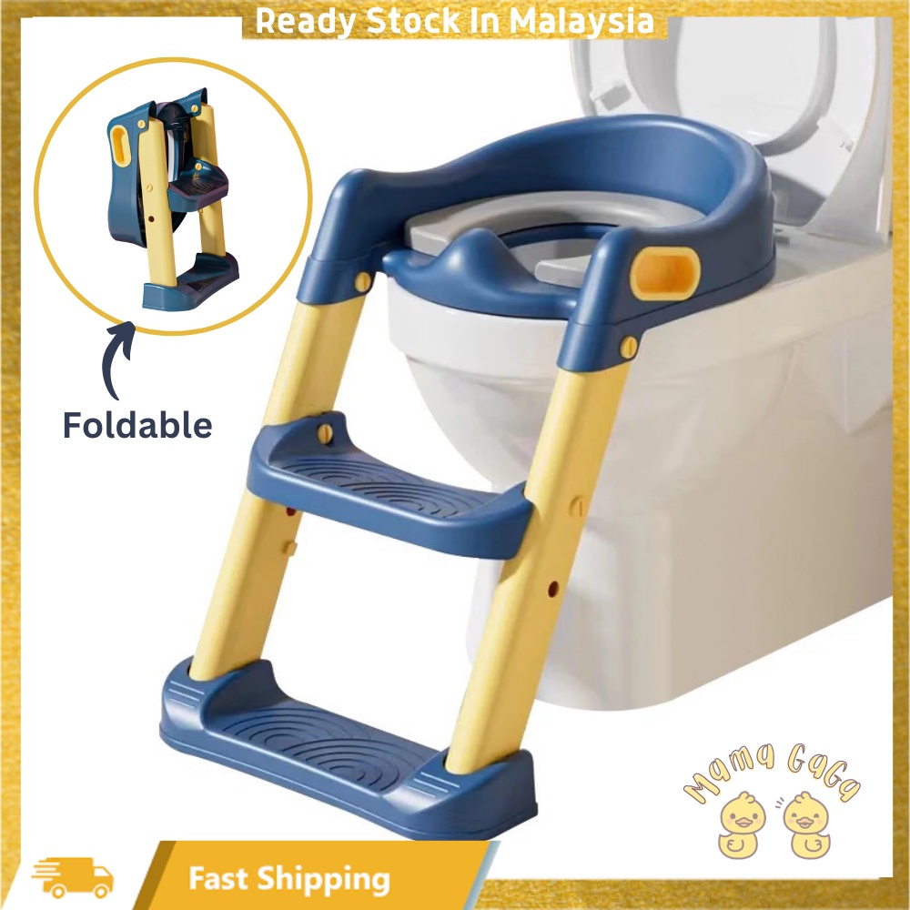 Toilet Training Ladder Chair Foldable Upgraded with Cushion Seat Anti ...