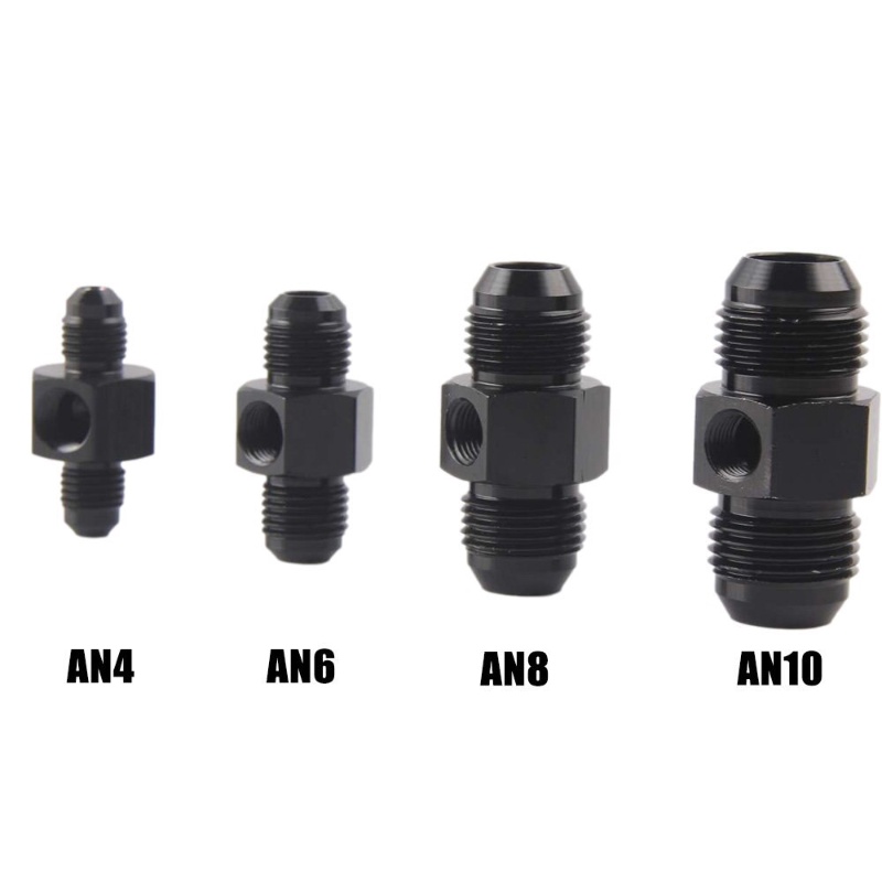 AN4 6 8 10 12 16 Male to Female 1/8" NPT Gauge Sensor Side Port Adapter Oil Fuel Fitting Hose ...