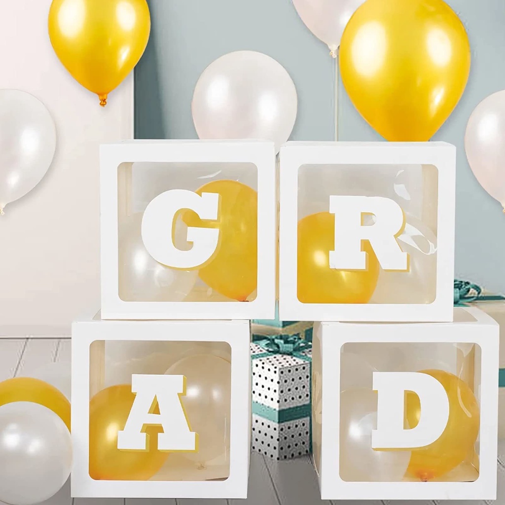 Happy Graduation Party Decoration Package Set Transparent Balloon Boxes ...