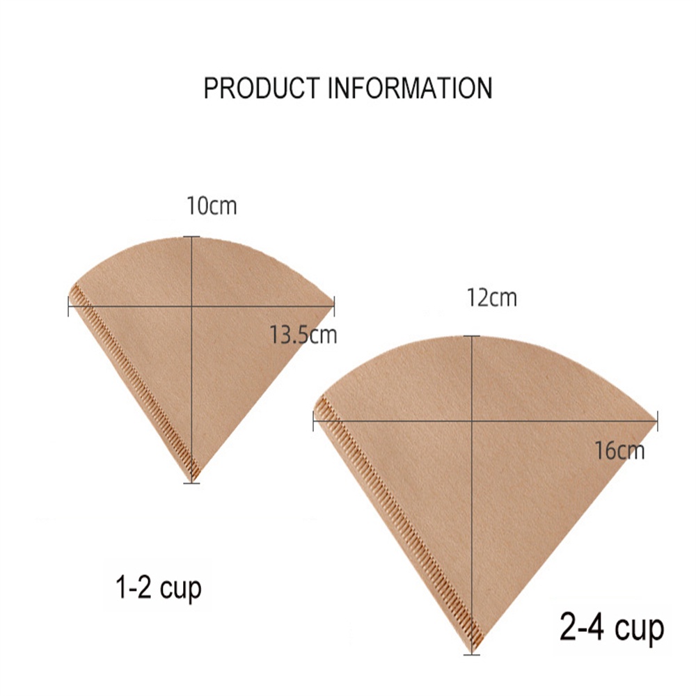 100 PCS V-shaped Wood Pulp Drip Paper V60-01 Cone White Coffee Filter ...