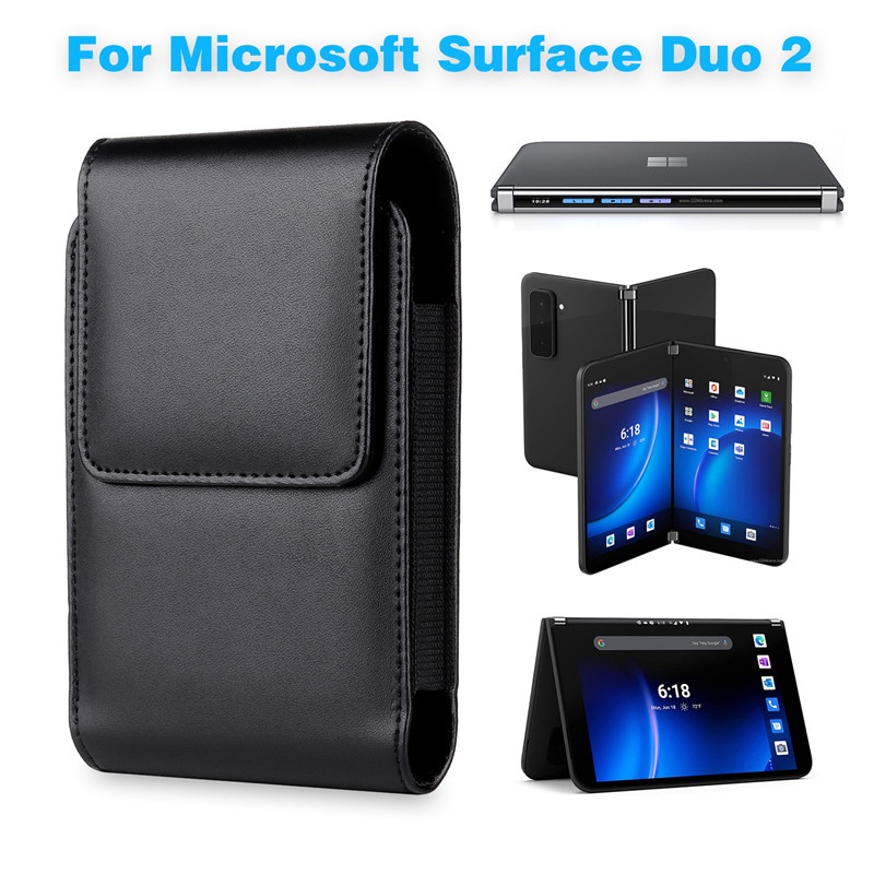 For Microsoft Surface Duo 2 Case Phone Bag PU Leather and PC Book Cover ...