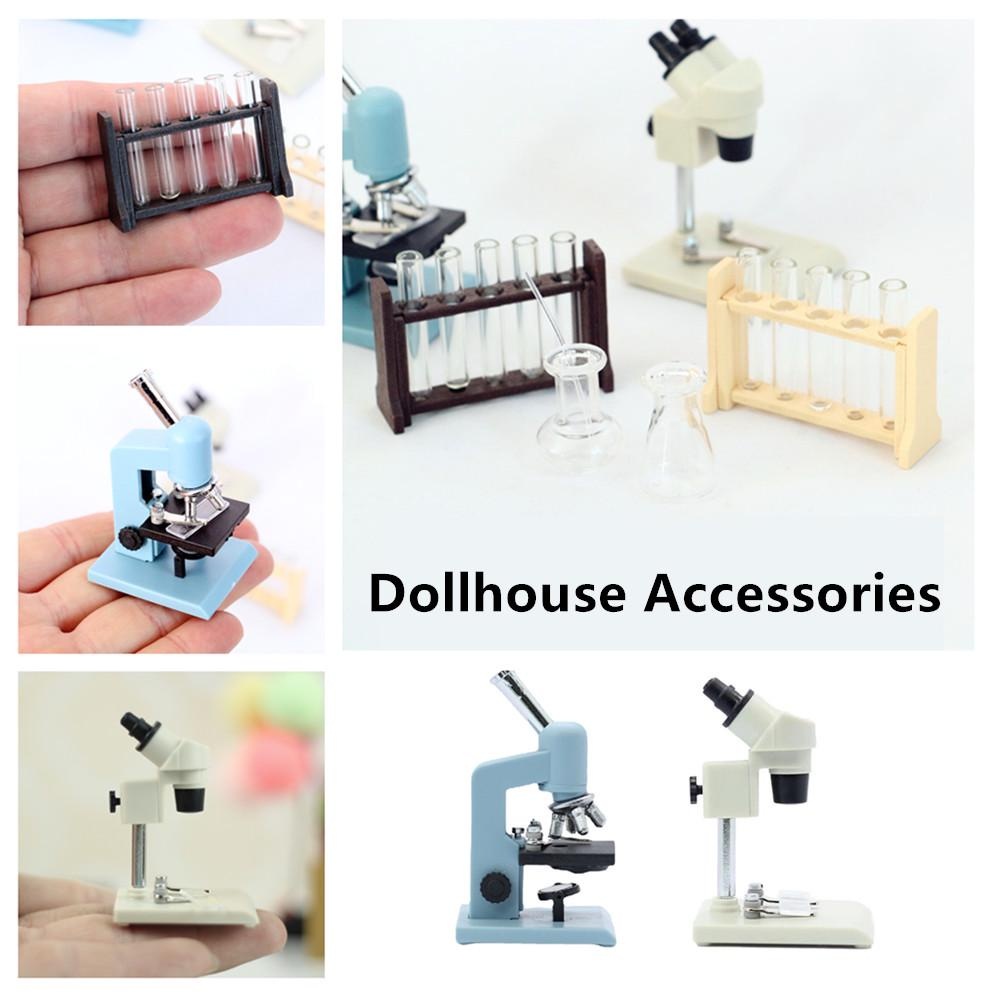 1:12 Dollhouse Mini Microscope/Test Tube Rack Experiment Container ...
