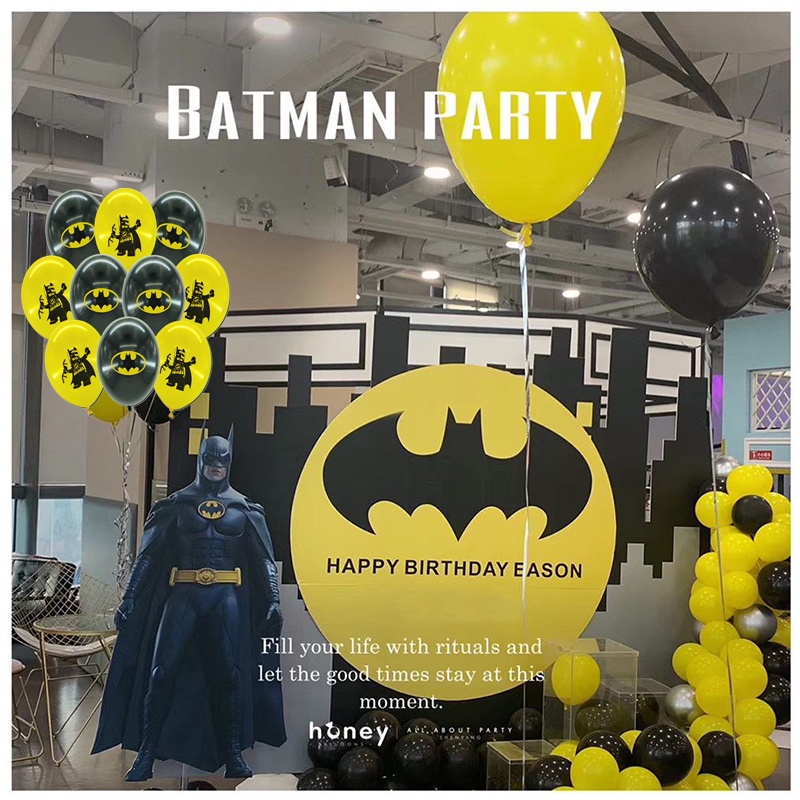 10pcs/set 12inch Batman Latex Balloons Children Birthday Superhero ...