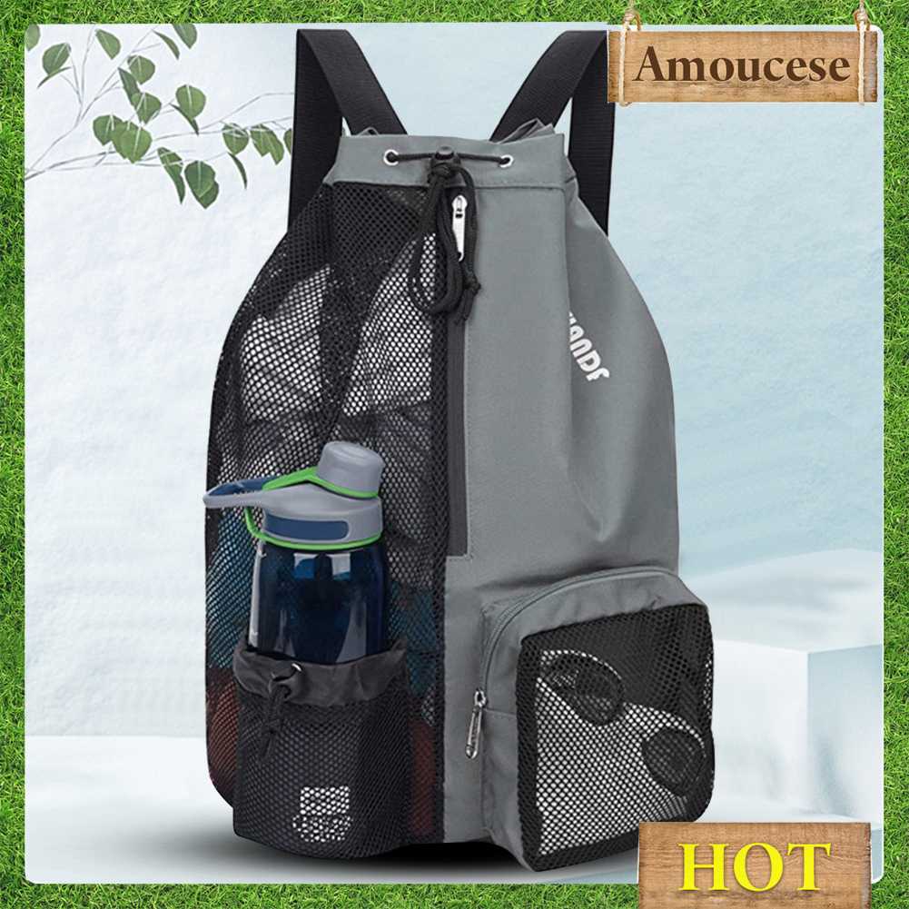 Sports Backpacks Drawstring Basketball Bag Thickened Mesh for Training ...