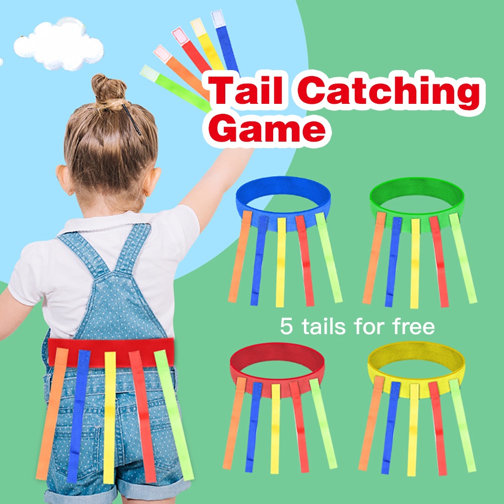 Children's tail-grabbing toys/outdoor fun games/toy belt group games ...