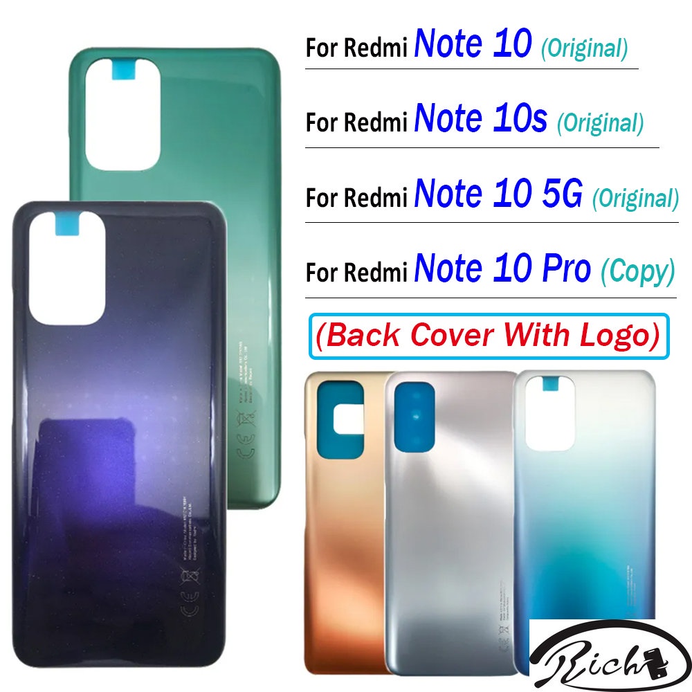 NEW For Redmi Note 10S 10 4G 5G Note 10 Pro Battery Back Cover Rear ...