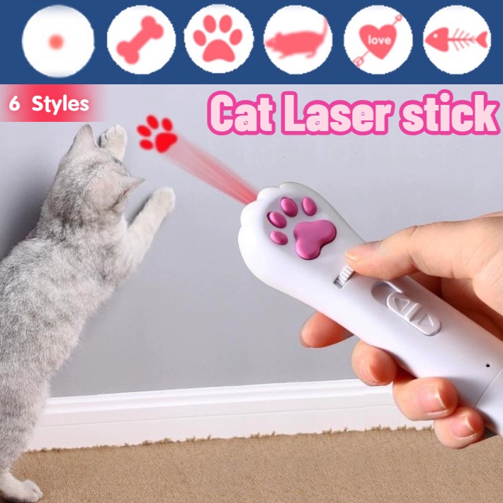 Cat Laser Stick Cat Laser Pen Toy Transform 6Patterns Laser Interactive ...