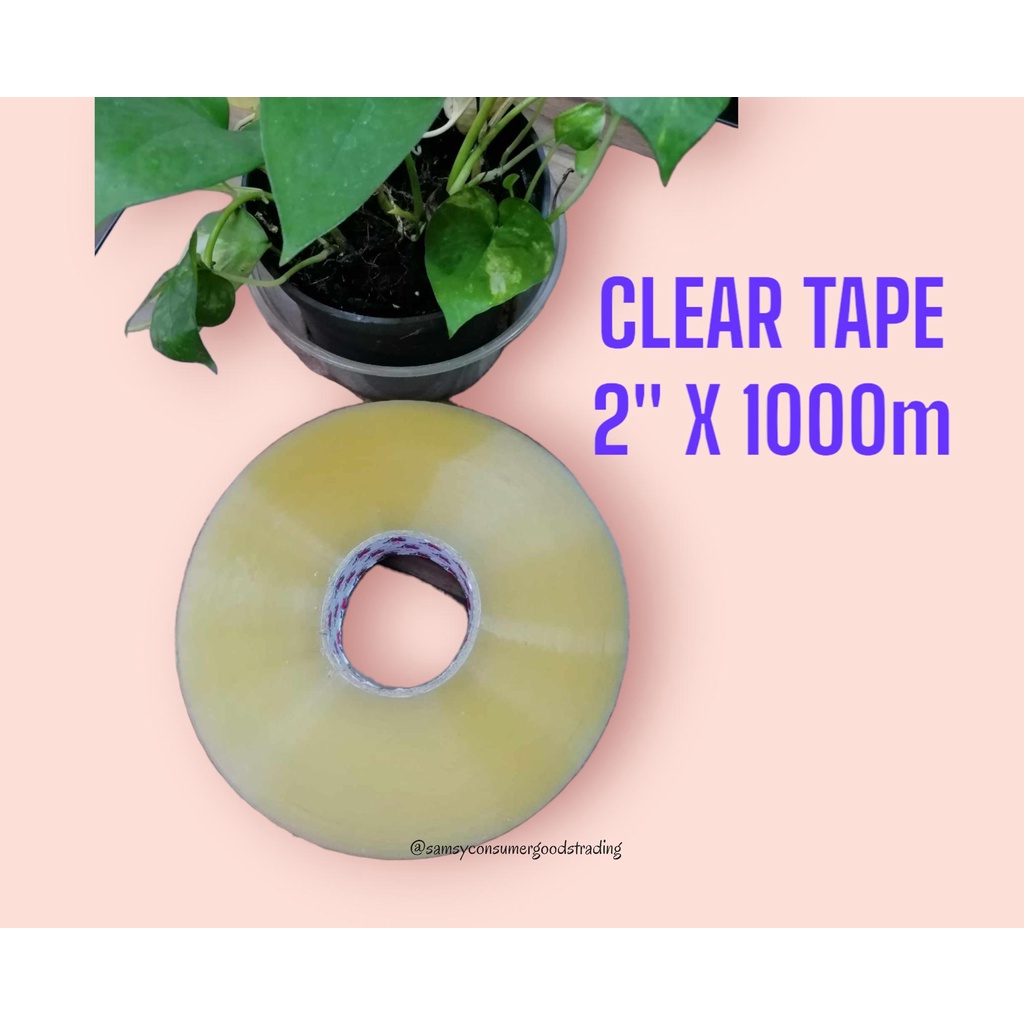 Clear 2 X 1000 meters Packaging Tape Wide Adhesive Tape | Shopee ...