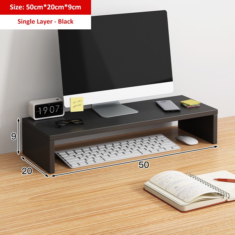 Monitor Stand Computer Screen Increased Holder Wooden Desktop Rack ...