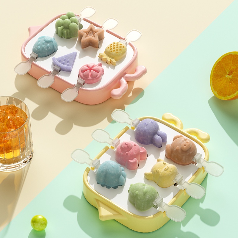 Cute Bee Shaped Ice Popsicle Box 6 Bar Ice Cream Box Mold Ice Popsicle ...