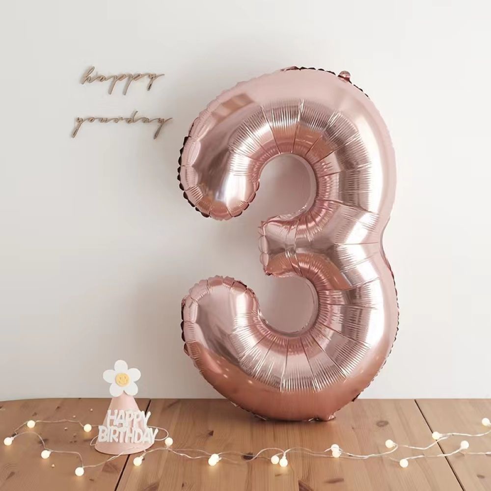 32inch Rose Gold Balloon Big Number Party Needs Decor Birthday ...