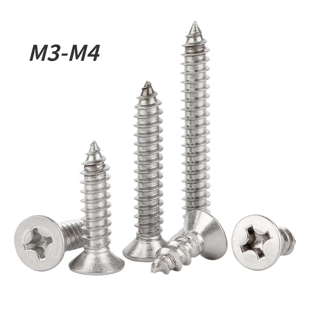 Sus304 Countersunk Flat Head Self-Tapping Screw Extended Phillips Self ...
