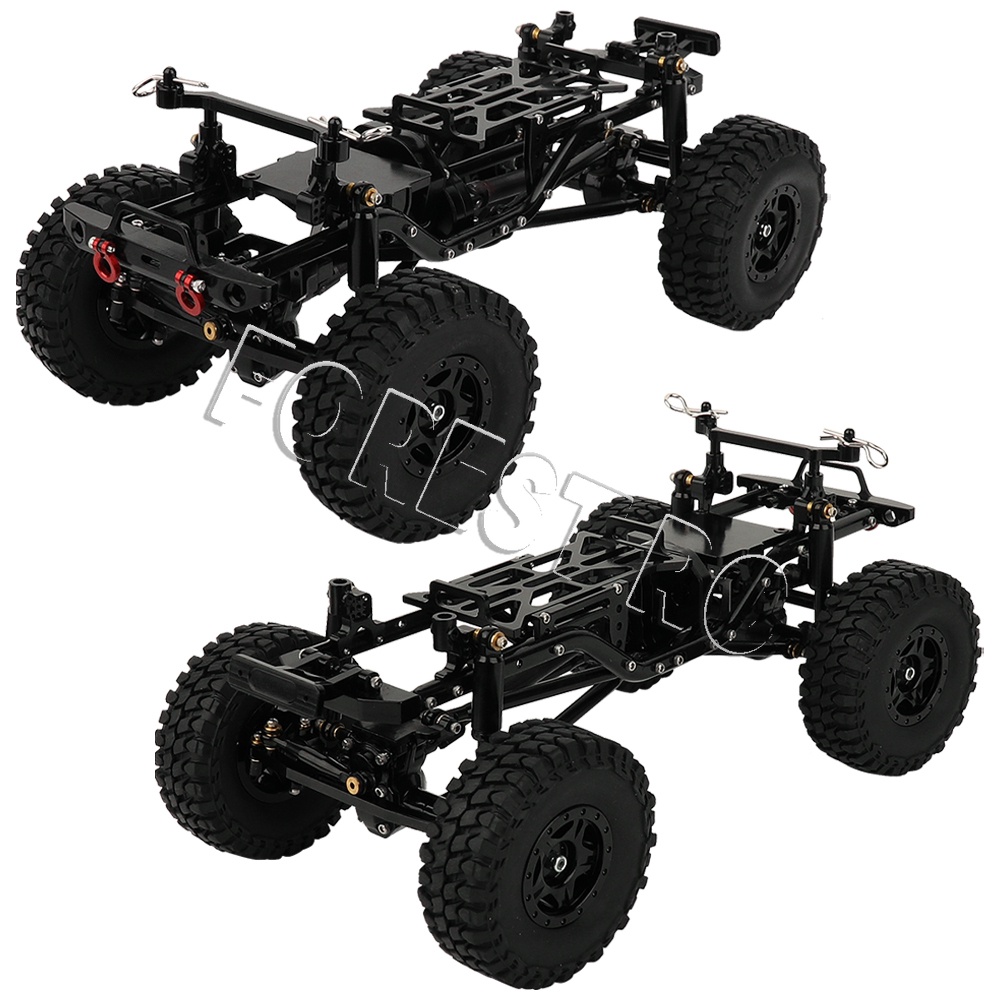 4WD Metal Full Chassis Frame Refit Kit with Front Rear Steering axle Bumper Wheels Hub Rim for ...