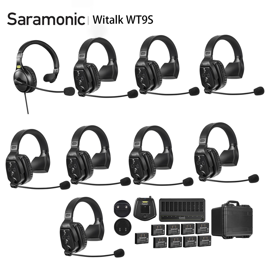 Saramonic Witalk WT9S Full Duplex Wireless Intercom Headset System ...